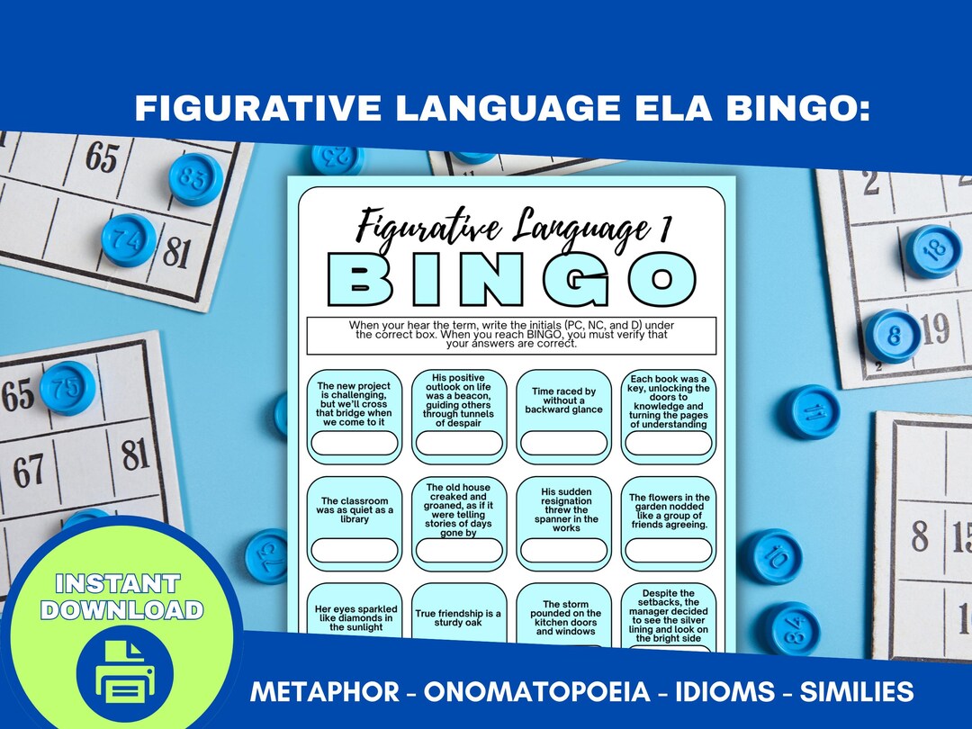 ELA Classroom Bingo for Middle School | ELA Bingo Middle School Cards ...