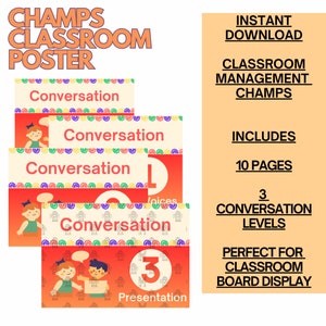 CHAMPS Poster Classroom Teacher CHAMP Expectations - Etsy