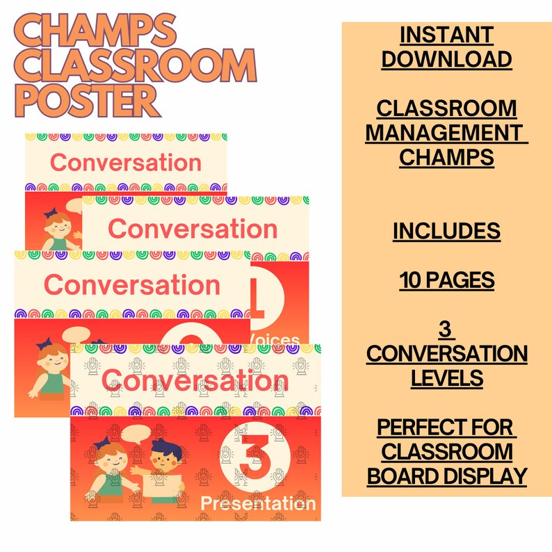 CHAMPS Poster Classroom Teacher CHAMP Expectations - Etsy