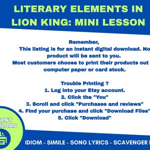Lion King Powerpoint PDF Lion King Lesson Plan Middle School Lion King ...