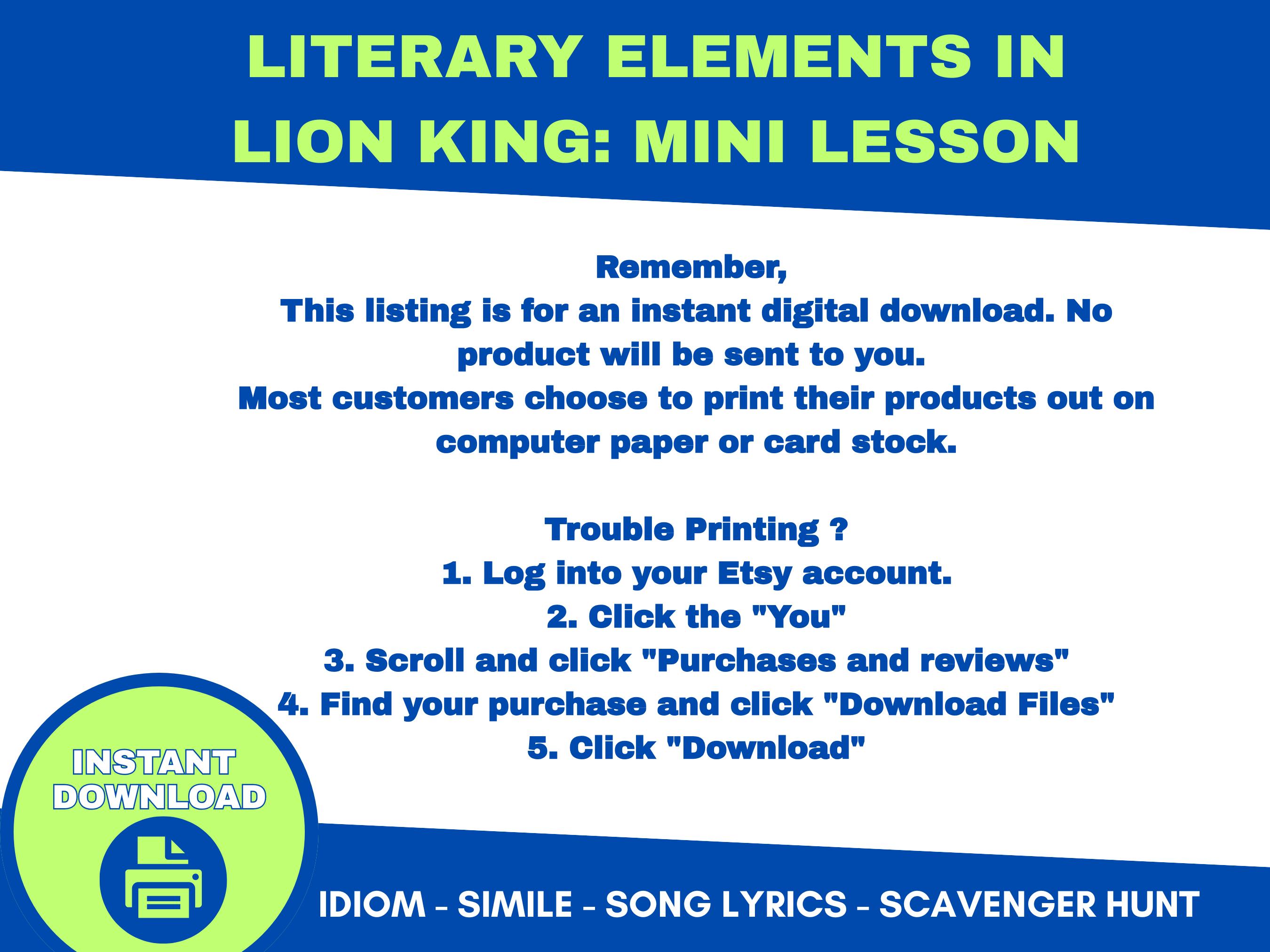 Lion King Powerpoint PDF Lion King Lesson Plan Middle School Lion King ...