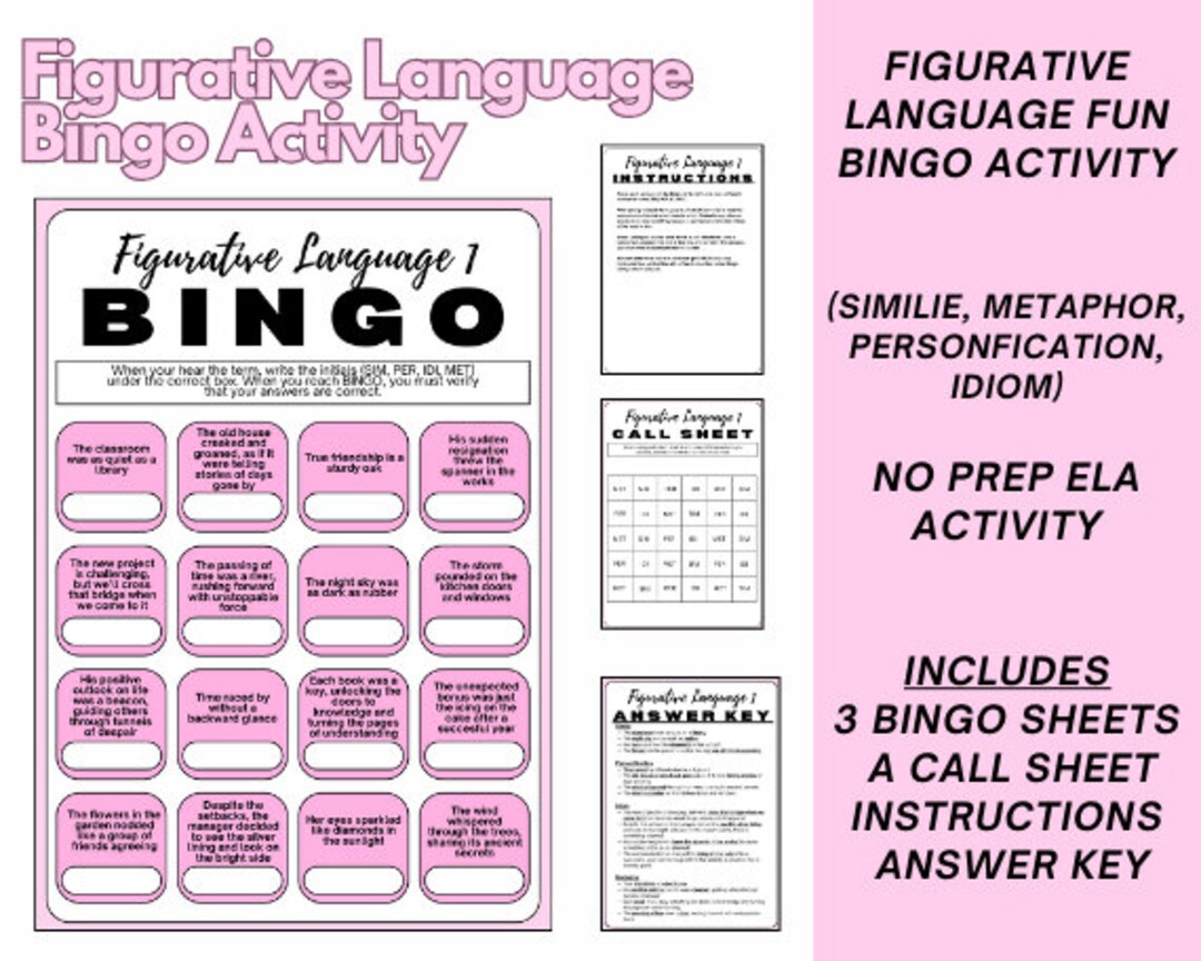 ELA Classroom Bingo for Middle School | ELA Bingo Middle School Cards ...