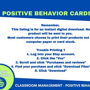 Positive Behavior Card Printable | Positive Behavior Task Cards ...