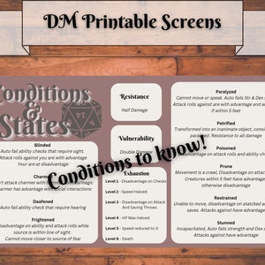 D&D DM Printable Screens / Dungeon Master Screens for Dungeons and ...