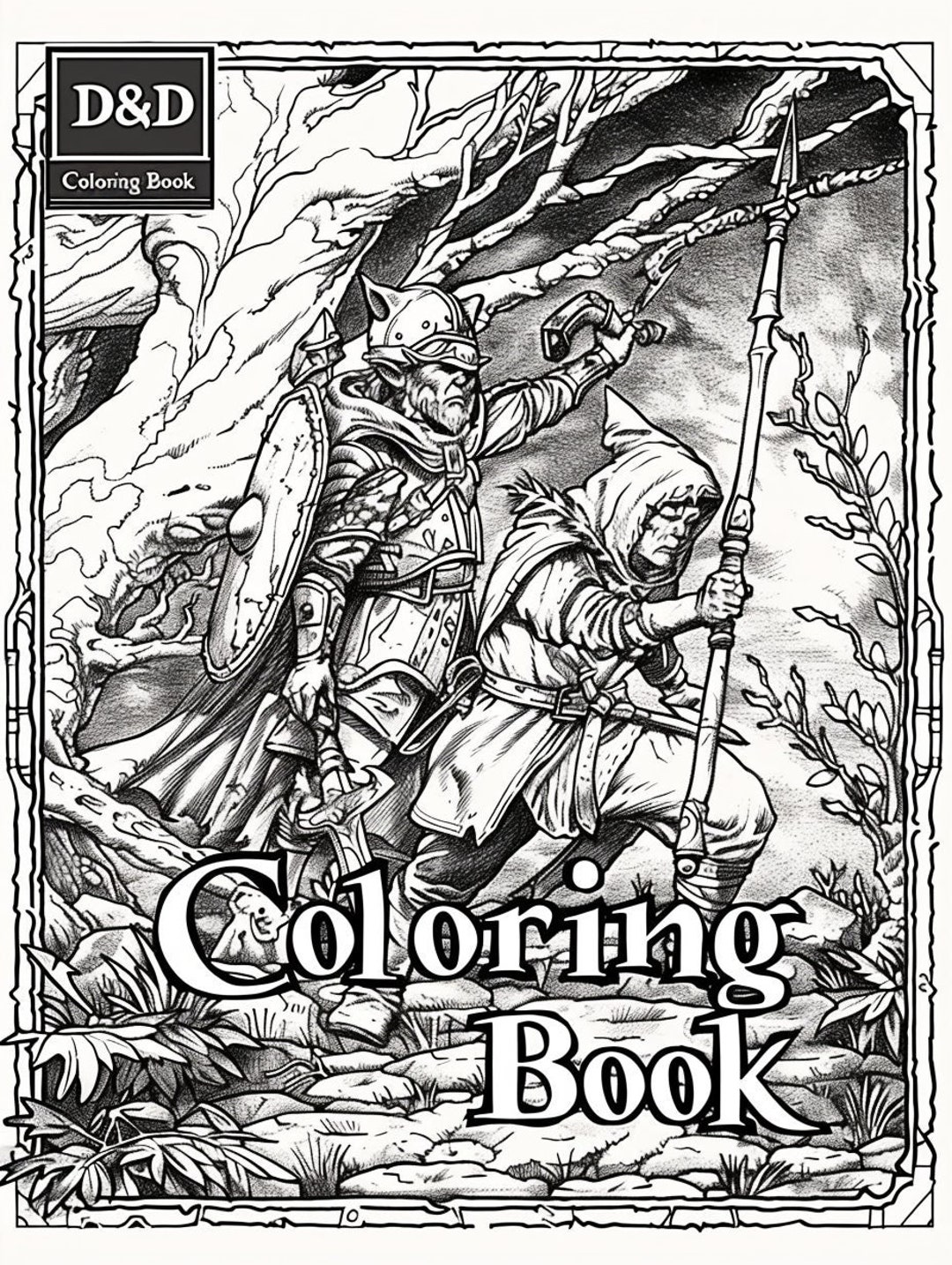D&D Coloring Book / Digital Download Coloring Book / Fantasy Coloring ...