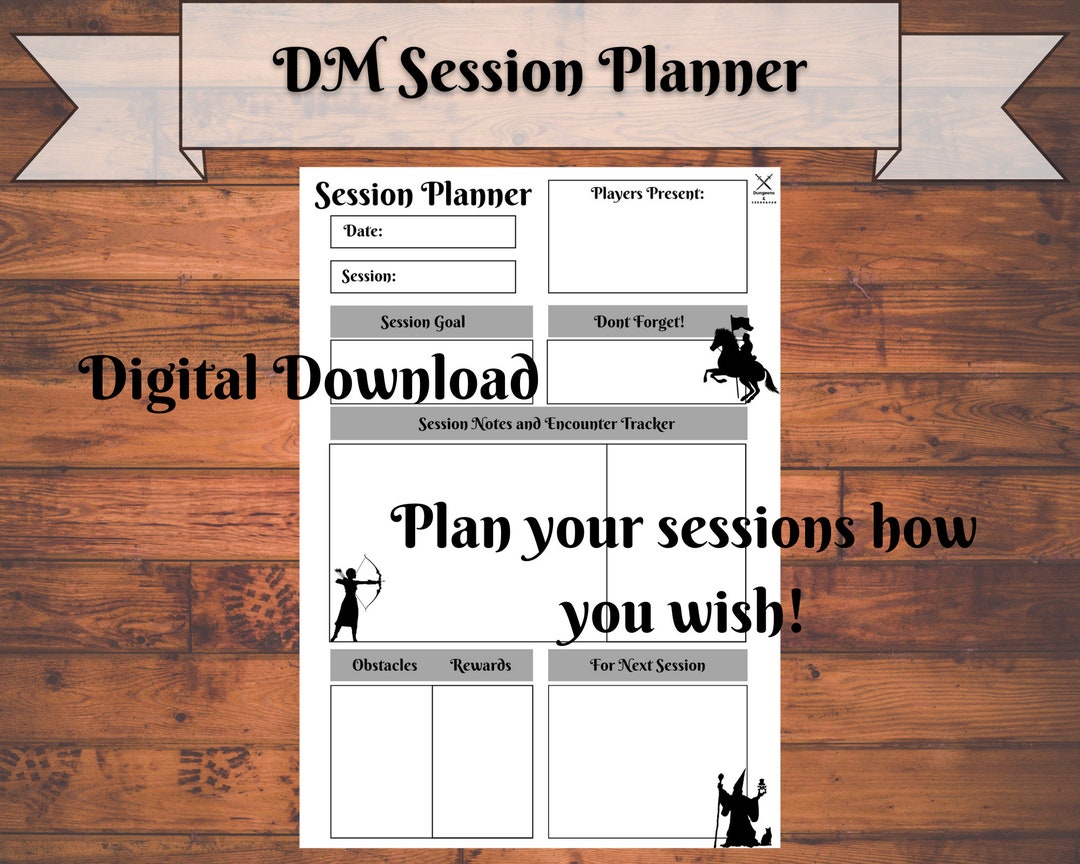 D&D DM Session Planner / Session Tracker Sheet / DM Tools / Digital ...