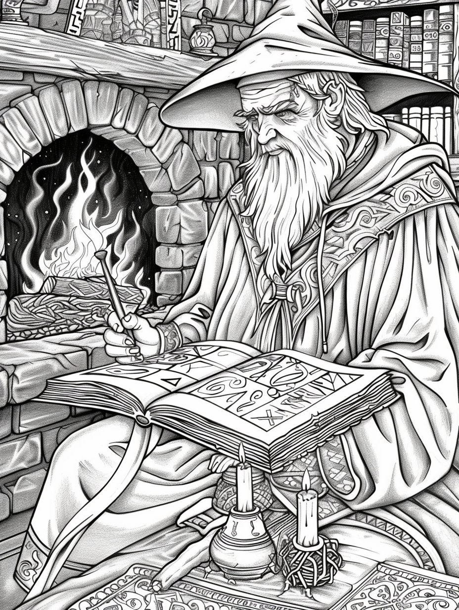 D&D Coloring Book / Digital Download Coloring Book / Fantasy Coloring ...