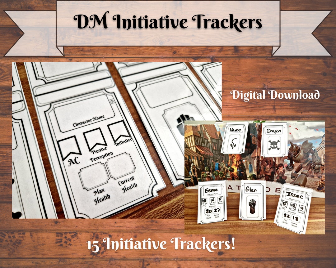 D&D DM Initiative Trackers Digital Download / PDF / DM Screen ...
