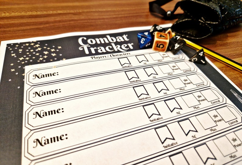 D&D DM Combat Tracker Digital Download / PDF / DM Screen Accessories ...