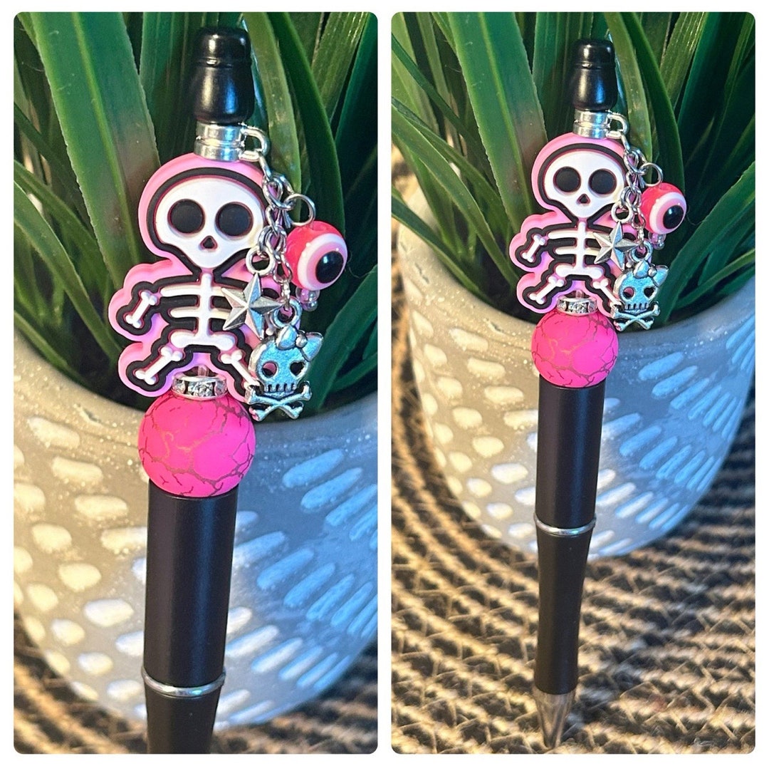 Evil Eye Beaded Pen, Spooky Season, Halloween Stationery, Ball Point ...