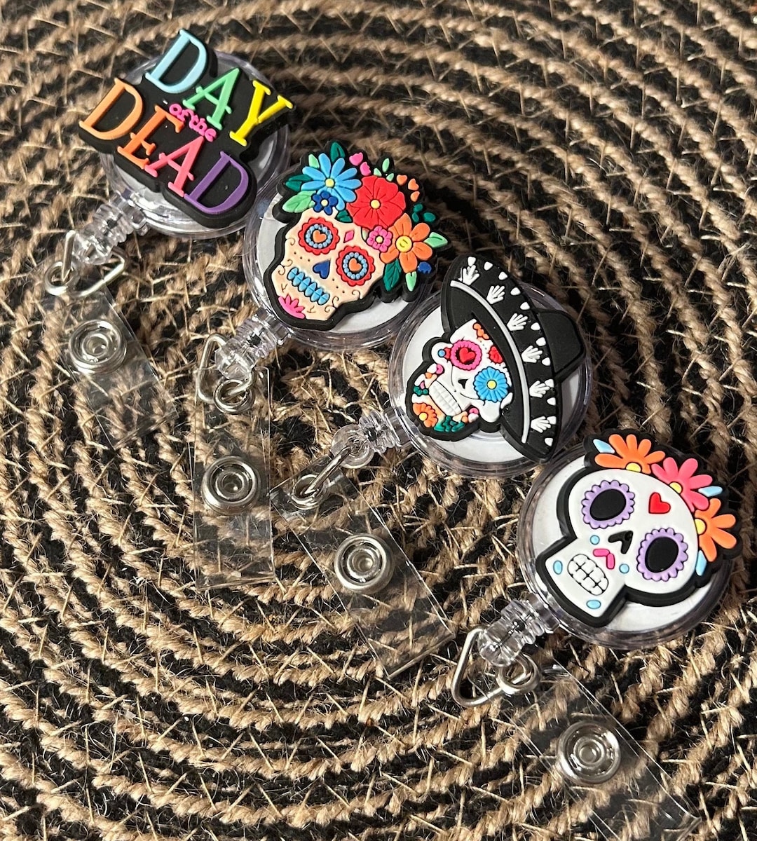 Dia De Los Muertos, Badge Reel, ID Badge Reel, RN Badge, Retractable ID ...