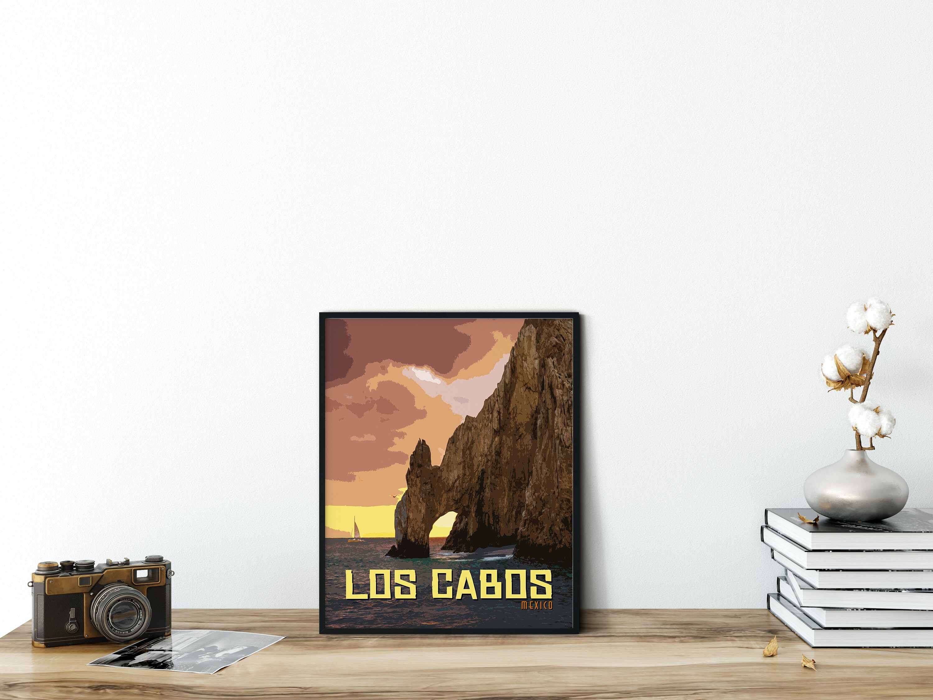 Los Cabos Mexico Vintage Travel Print: Iconic Natural Landmark Wall Art ...