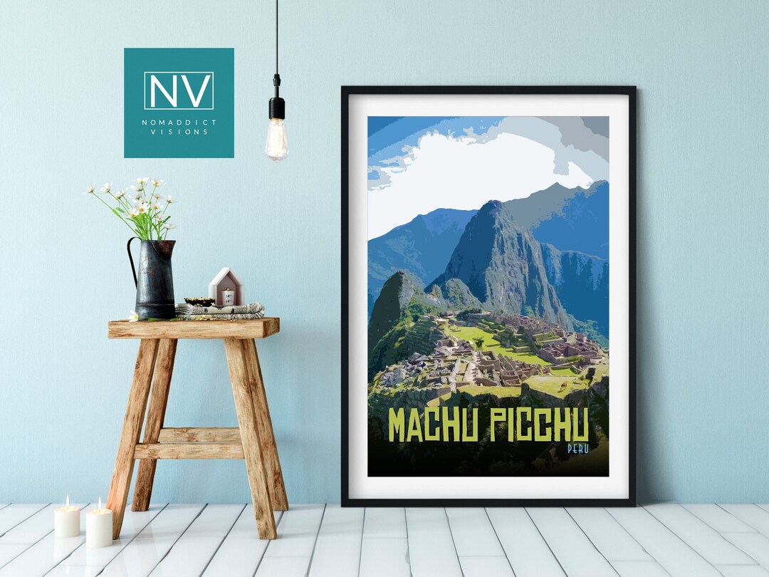 Machu Picchu Travel Print: Vintage Incan City Wall Art - Etsy