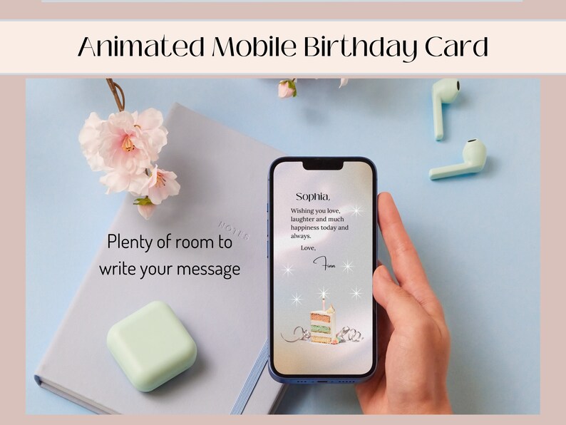 Animated Birthday E-card for Mobile Phone, Use Template Editable in ...