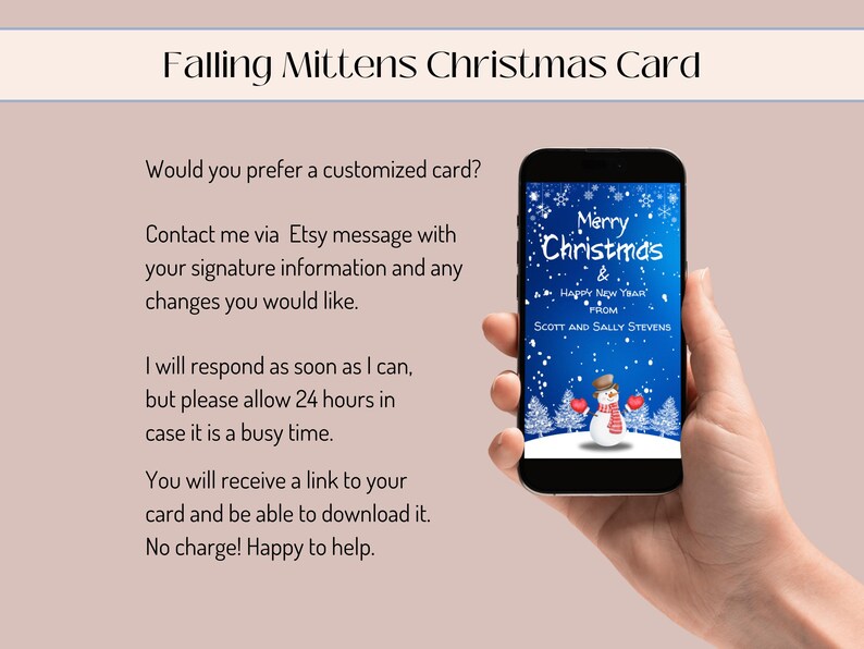 Christmas Card Template, Electronic Christmas E-card for Mobile Phone ...