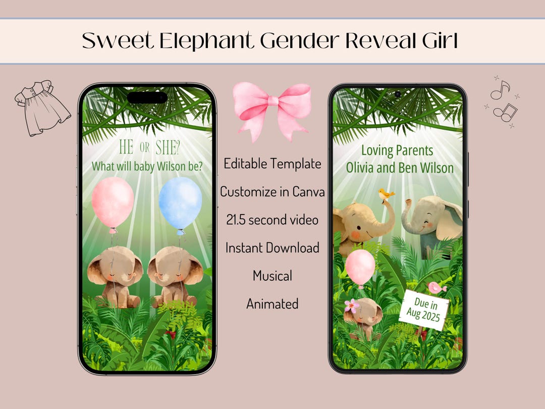 Its A Girl Gender Reveal Video Template Editable In Canva Gender Reveal Ideas Its A Girl