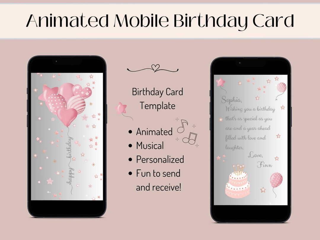Animated Birthday Card, Editable Birthday Card Template, Personalized ...