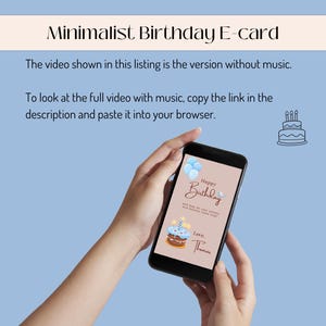 Animated Birthday E-card: Minimalist Mobile Design (canva Template) - Etsy