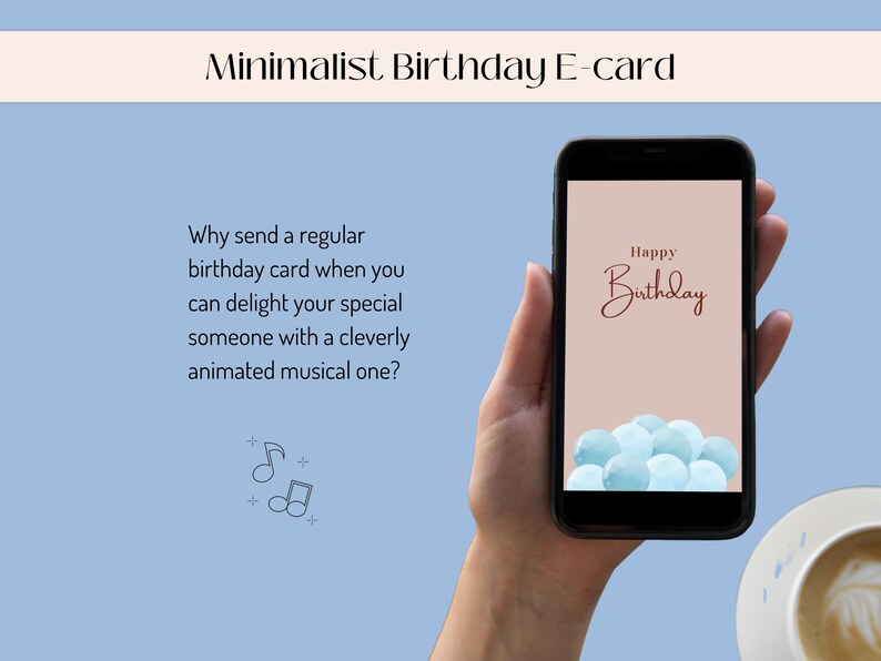 Animated Birthday E-card: Minimalist Mobile Design (canva Template) - Etsy