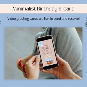 Animated Birthday E-card: Minimalist Mobile Design (canva Template) - Etsy