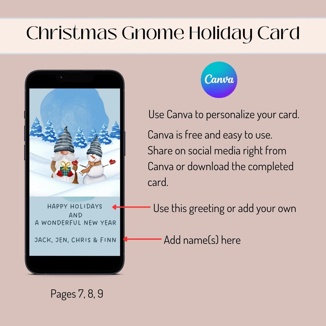 Electronic Christmas Card Template, Personalized Video Holiday Card ...