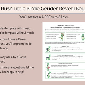 Hush Little Birdie Digital Gender Announcement, Gender Reveal Video Boy ...