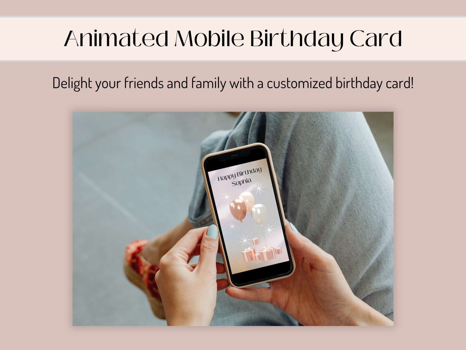 Animated Birthday E-card for Mobile Phone, Use Template Editable in ...