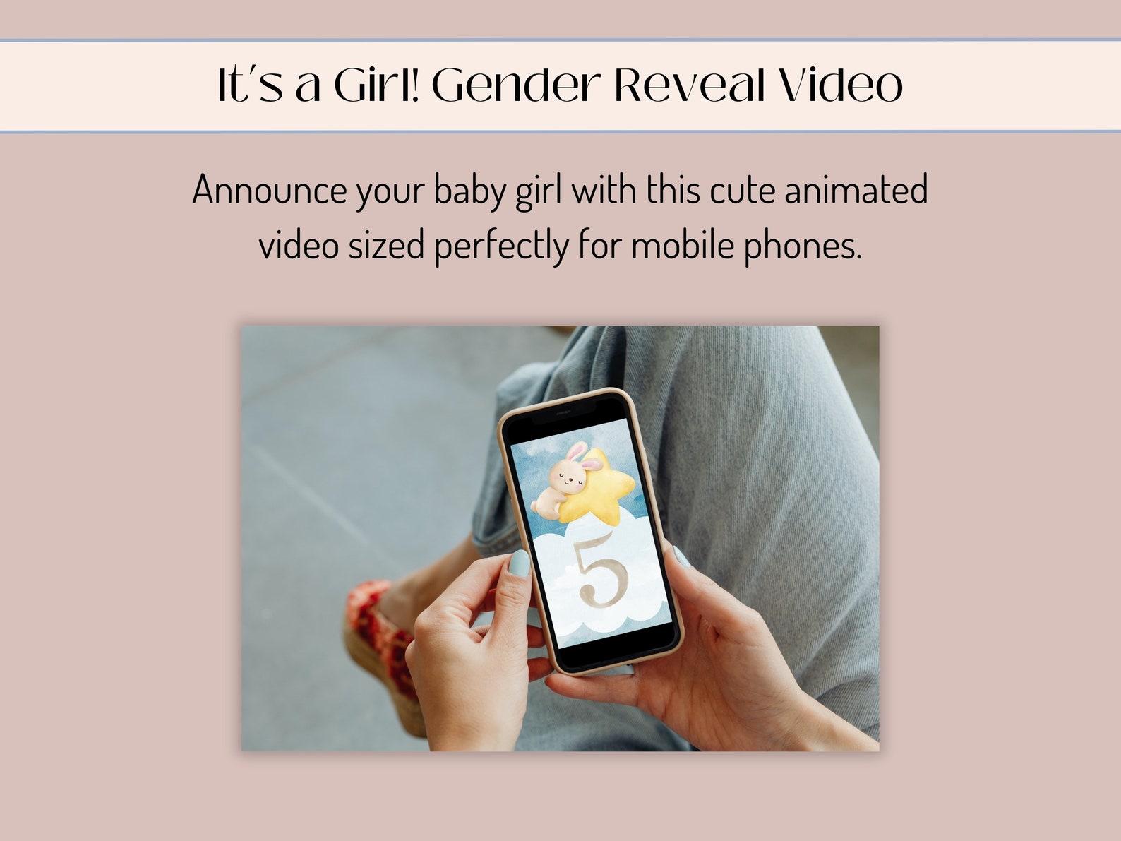 It’s a Girl Gender Reveal Video Template, Gender Reveal Ideas, Editable ...
