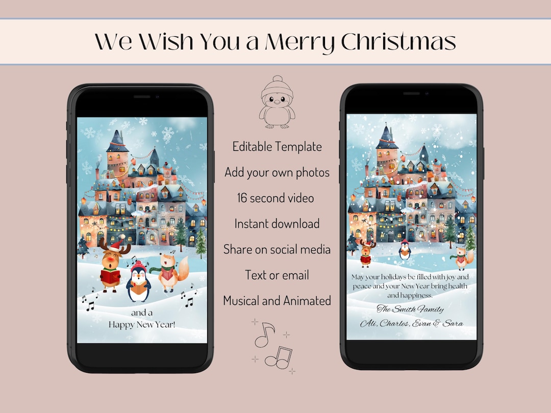 We Wish You a Merry Christmas Video Card, Animated Musical E-card ...
