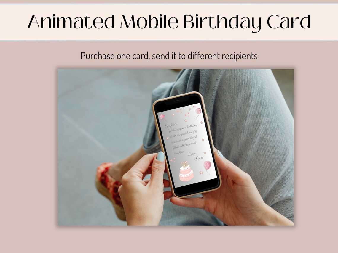 Animated Birthday Card, Editable Birthday Card Template, Personalized ...