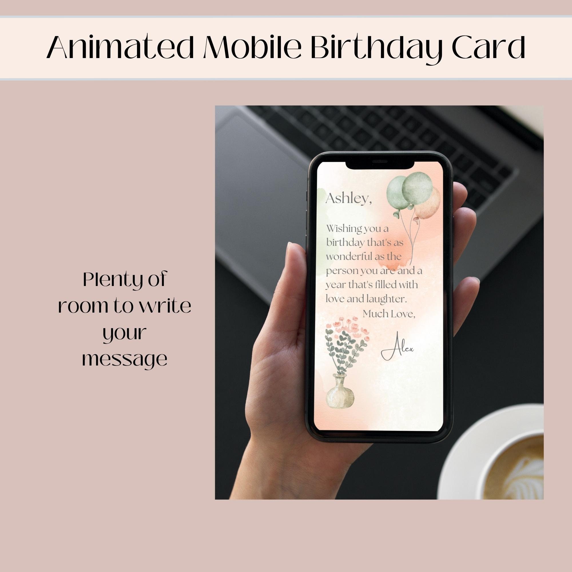 Animated Birthday E-card for Mobile Phone, Personalized Video Birthday ...