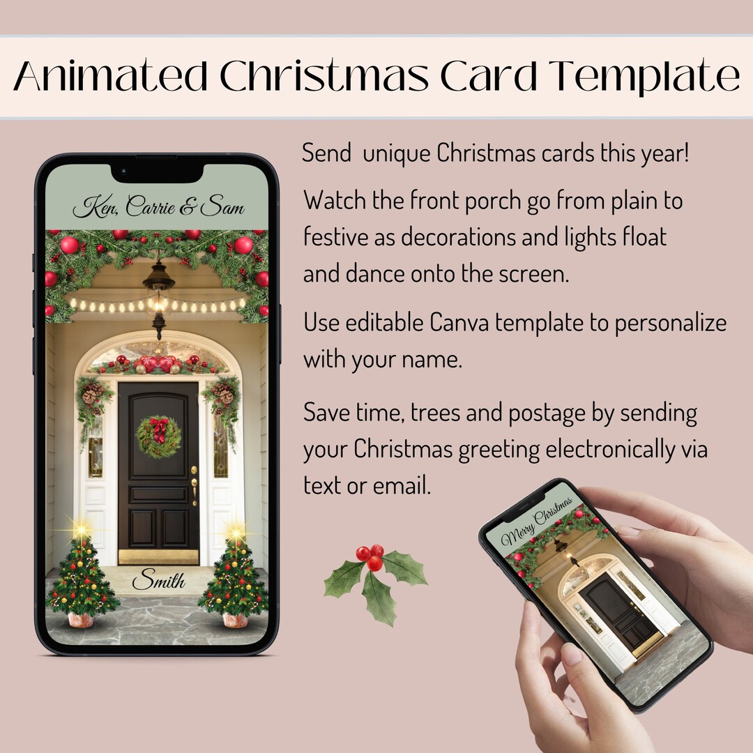 Animated Christmas Mobile Card Template Personalized Digital - Etsy