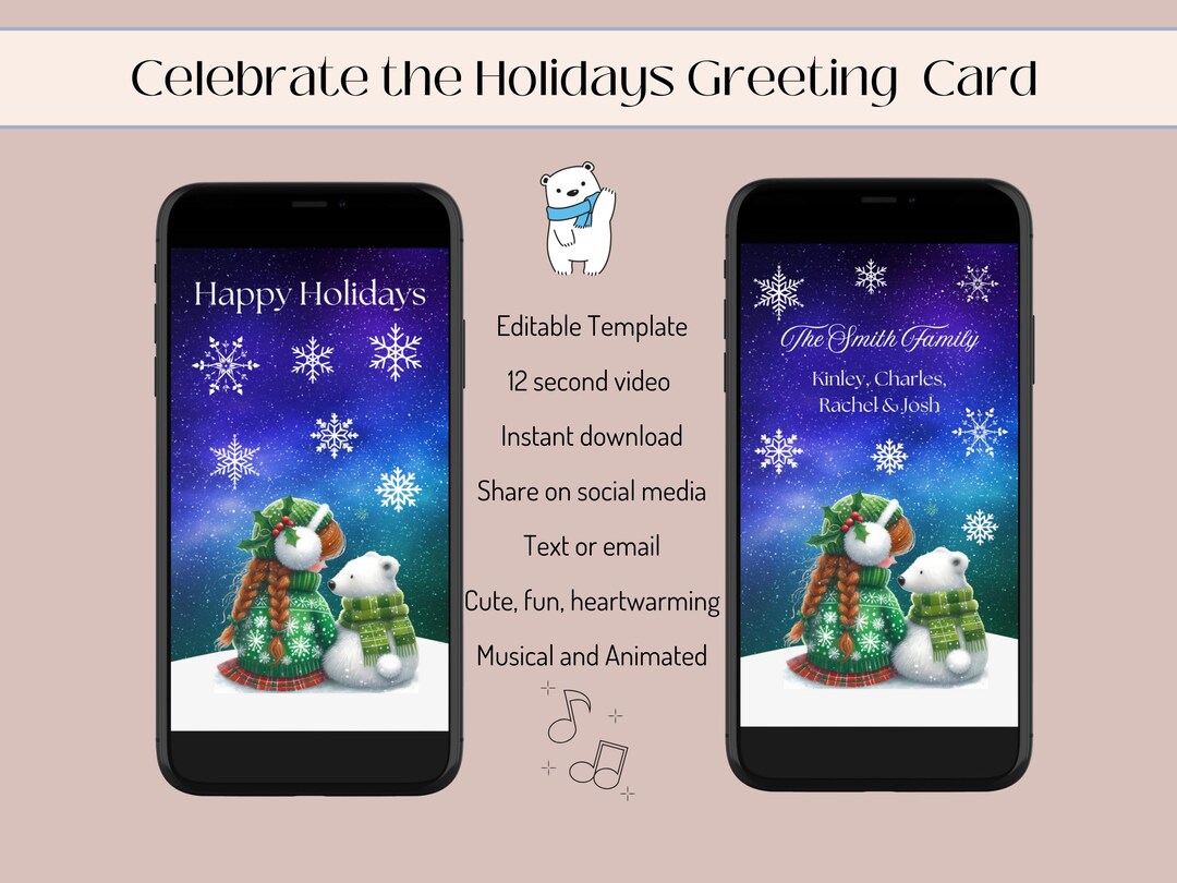 Personalized Christmas Video Card, Animated Musical Holiday E-card ...