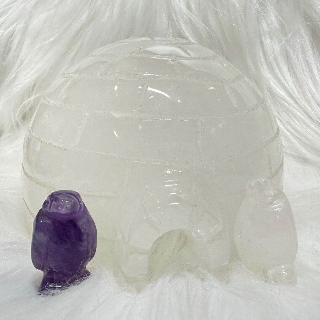 Hand-carved Milky White Quartz Igloo Sculpture | One Randomly Selected ...