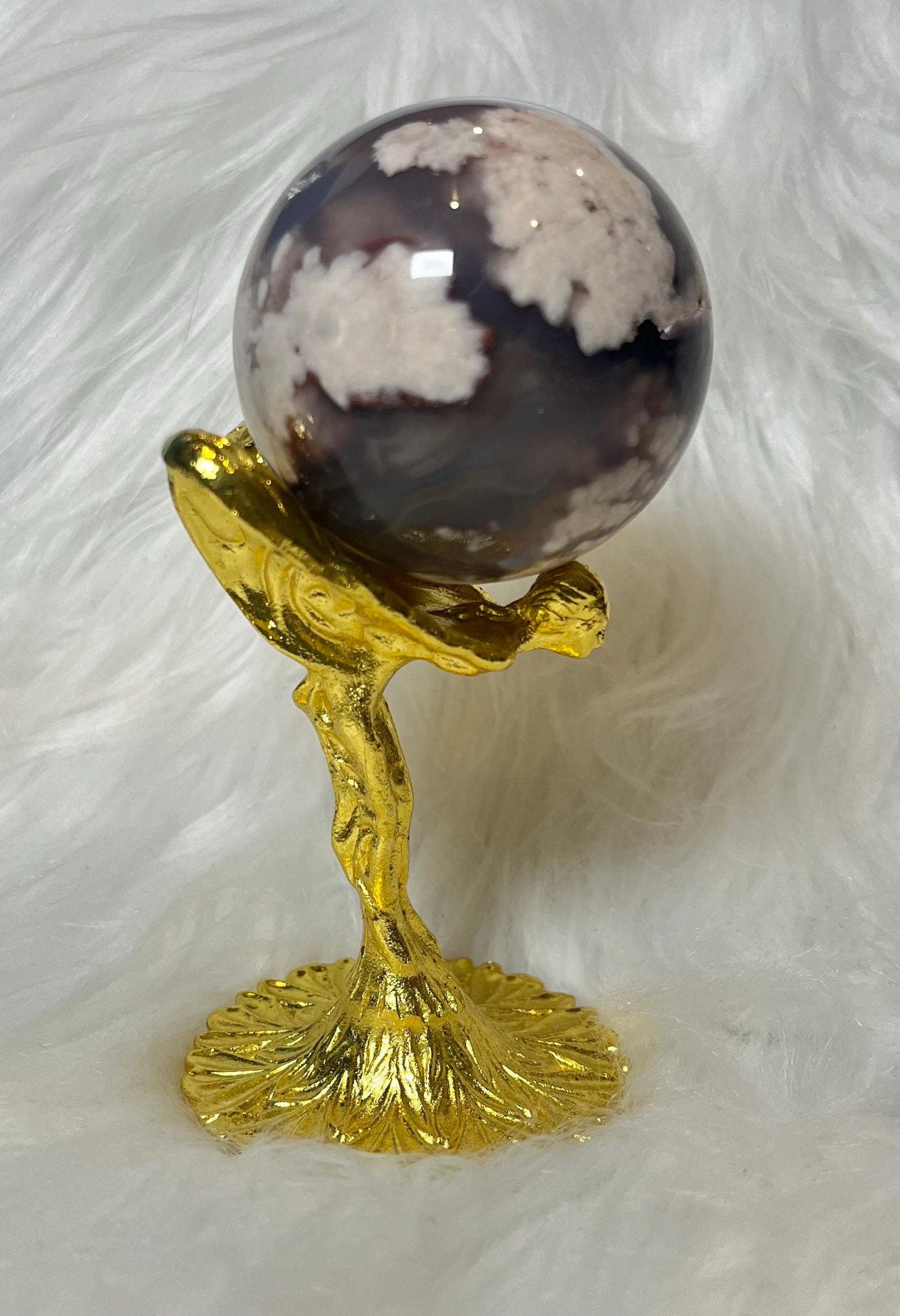 Metal Sphere Stands | You Choose | Fairy, Koi Fish, Octopus | Gold ...