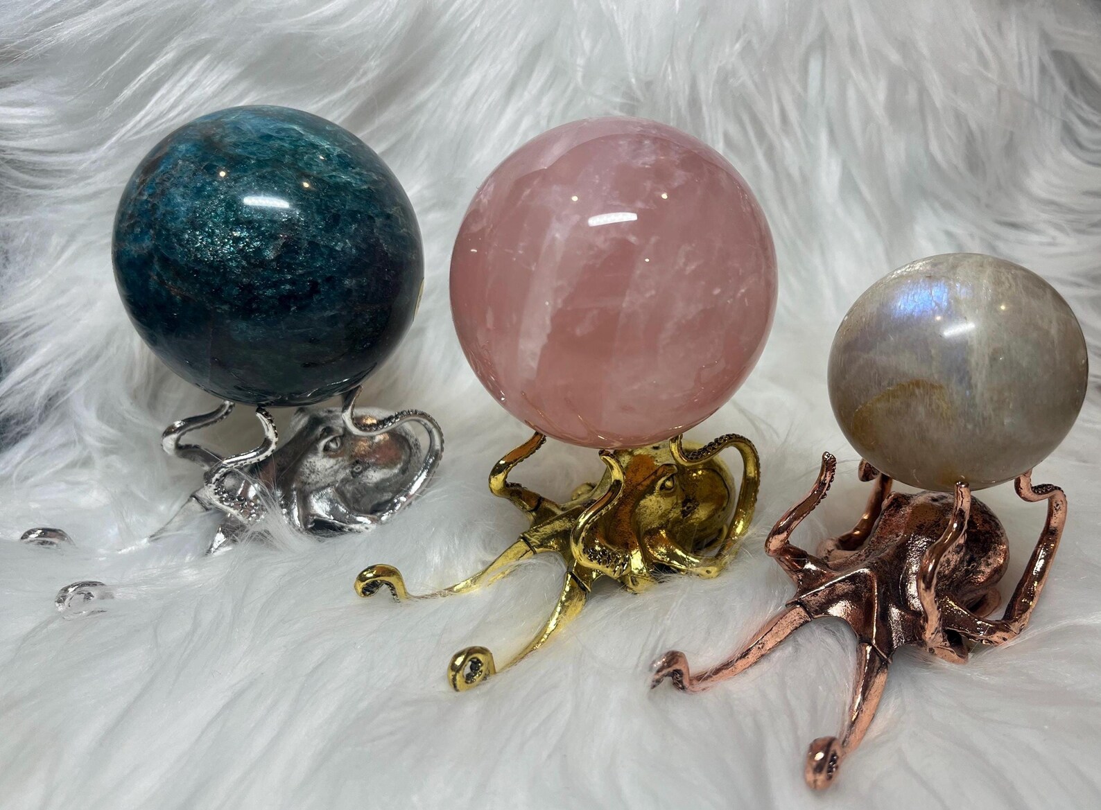 Octopus Alloy Sphere Stand | You Choose the Color | Silver, Gold, or ...