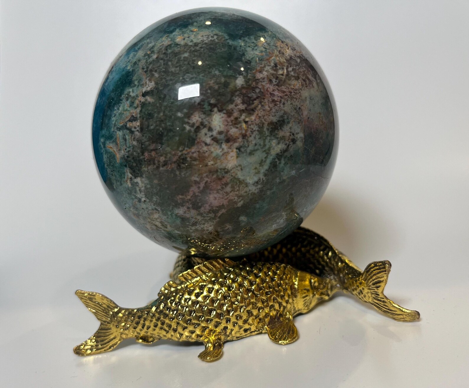 Metal Sphere Stands | You Choose | Fairy, Koi Fish, Flowers, Three ...