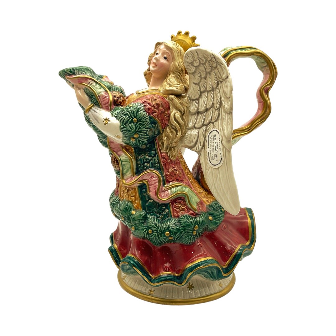 Fitz & Floyd - 1995 Christmas Angel Teapot - 10 Inch - Etsy