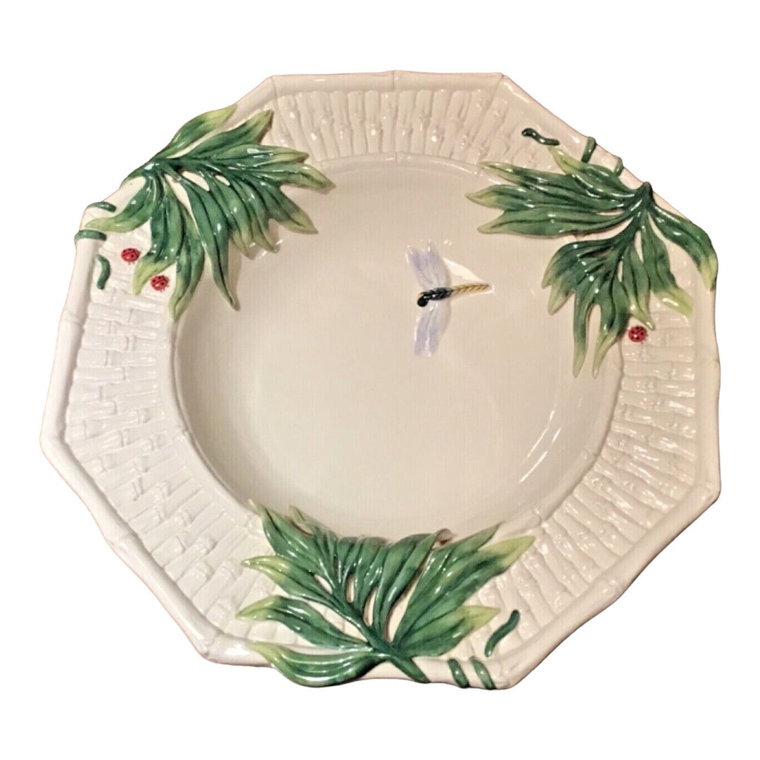 Fitz & Floyd Classics Bamboo Dragonfly Lady Bug Bowl - 14" - Etsy
