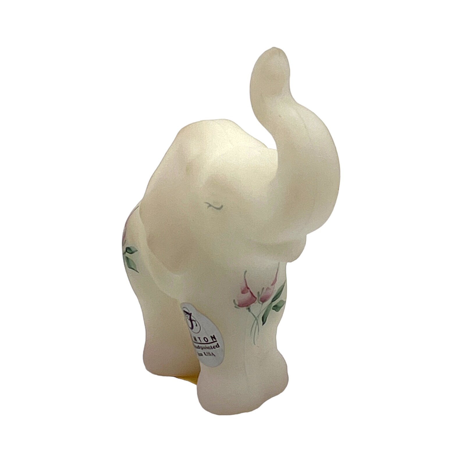 Fenton Art Glass Elephant Satin Glass White Signed & Hand - Etsy