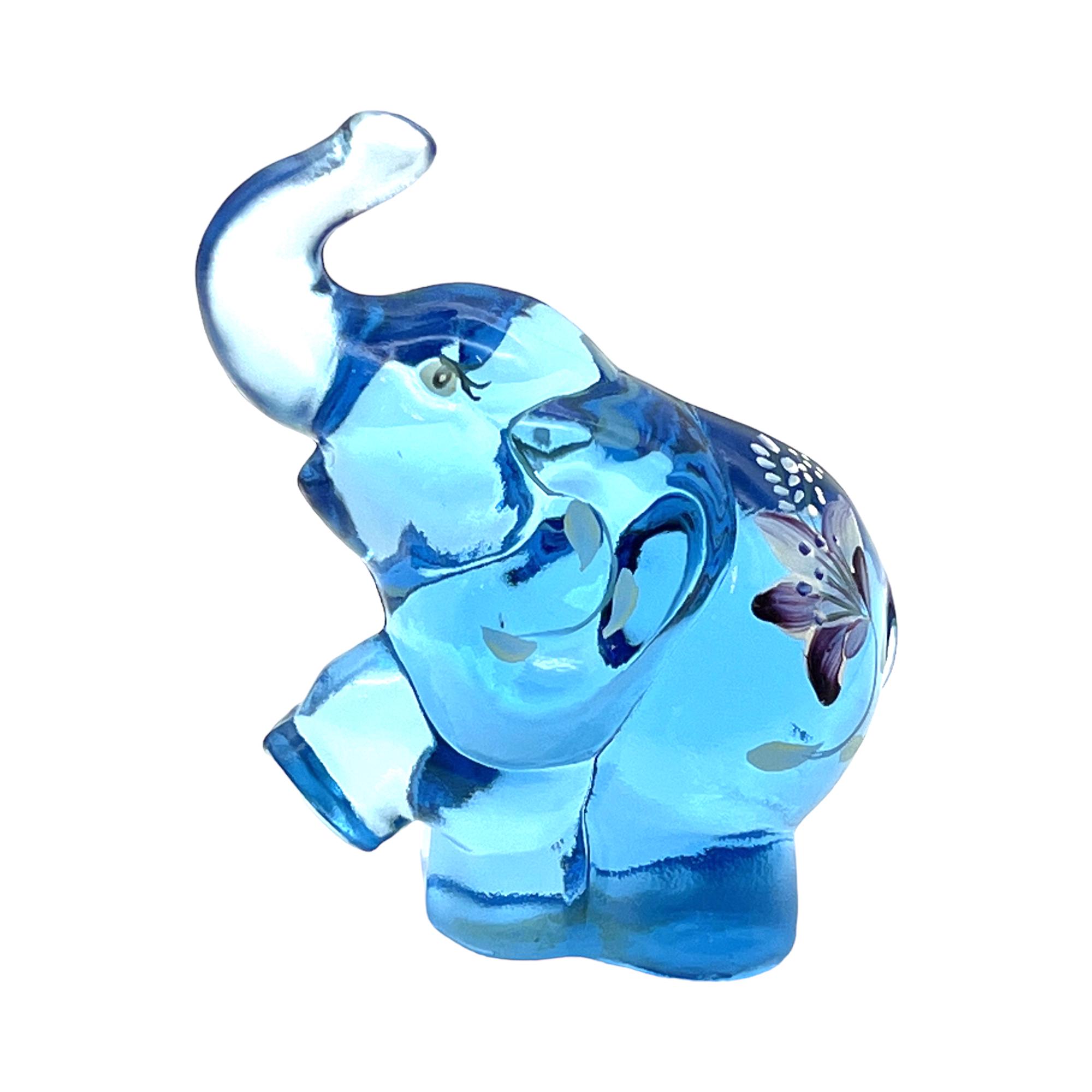 Fenton Art Glass - Elephant Indigo Blue - Hand Painted & Signed - Etsy
