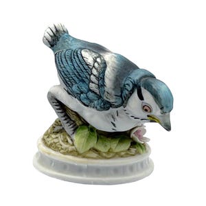 Lefton China - Blue Jay W/flower - 3" - Etsy