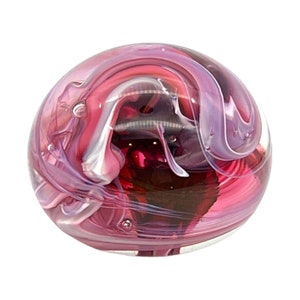 Free State Art Glass Red Swirl Paperweight Signed 1998 2.5 - Etsy