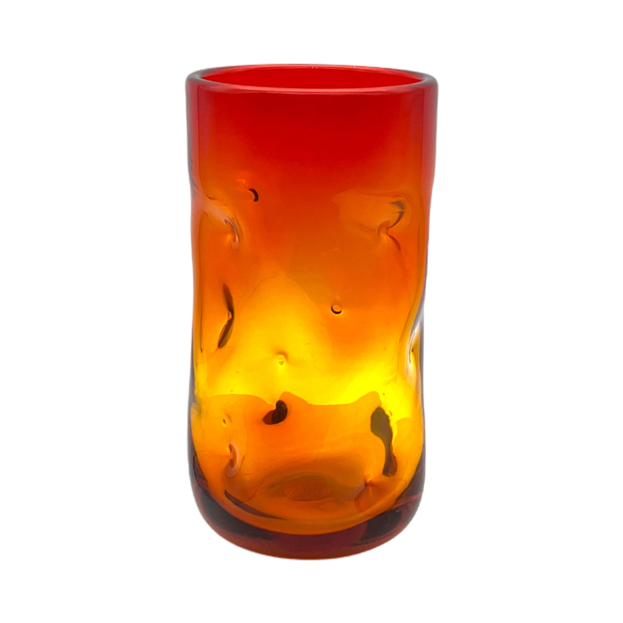 Blenko Amberina 16 Oz Flat Tumbler Vintage Glows - Etsy