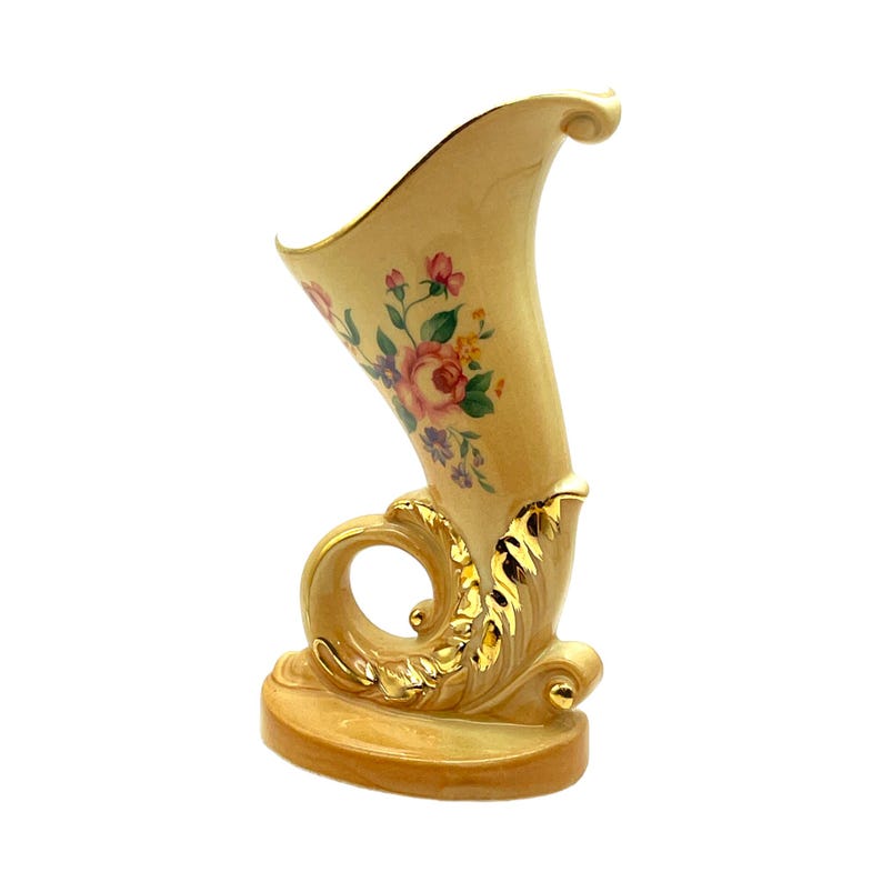 Spaulding China - Small Cornucopia Vase - Vintage - 6.75" - Etsy