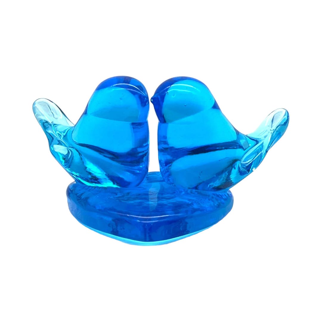 Blown Art Glass - Double Bluebird of Happiness - Leo Ward Signed - 1987 ...
