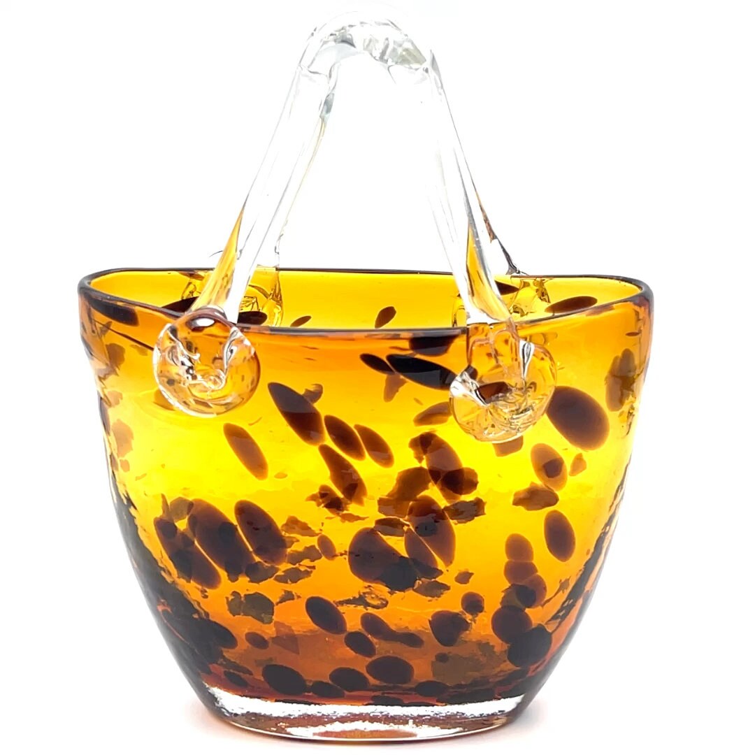 Murano Art Glass Tortoise Shell Purse 7.5 - Etsy