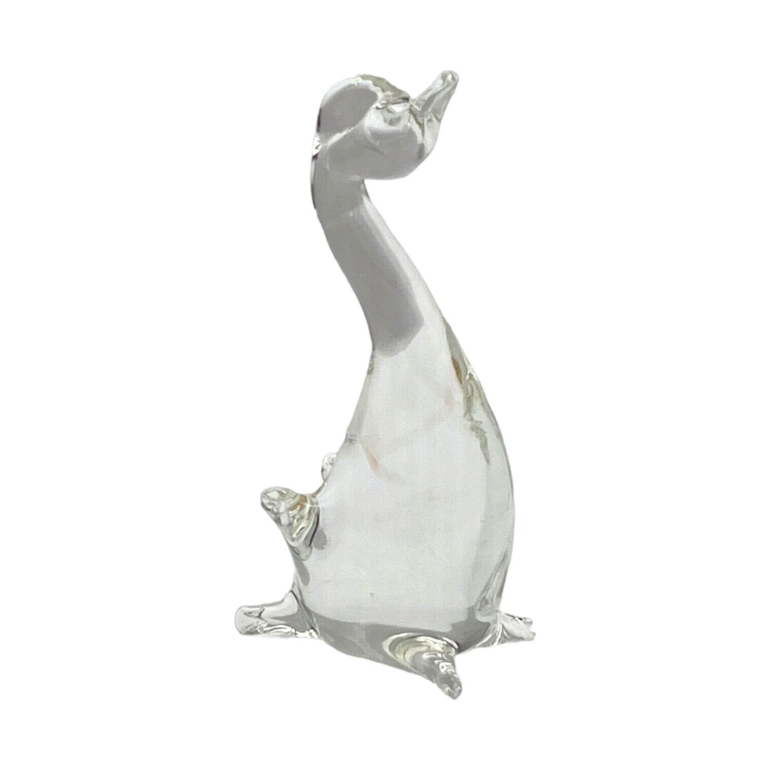Pilgrim Glass - Clear Duck Art Glass - Vintage - 4.5" - Etsy