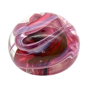Free State Art Glass Red Swirl Paperweight Signed 1998 2.5 - Etsy
