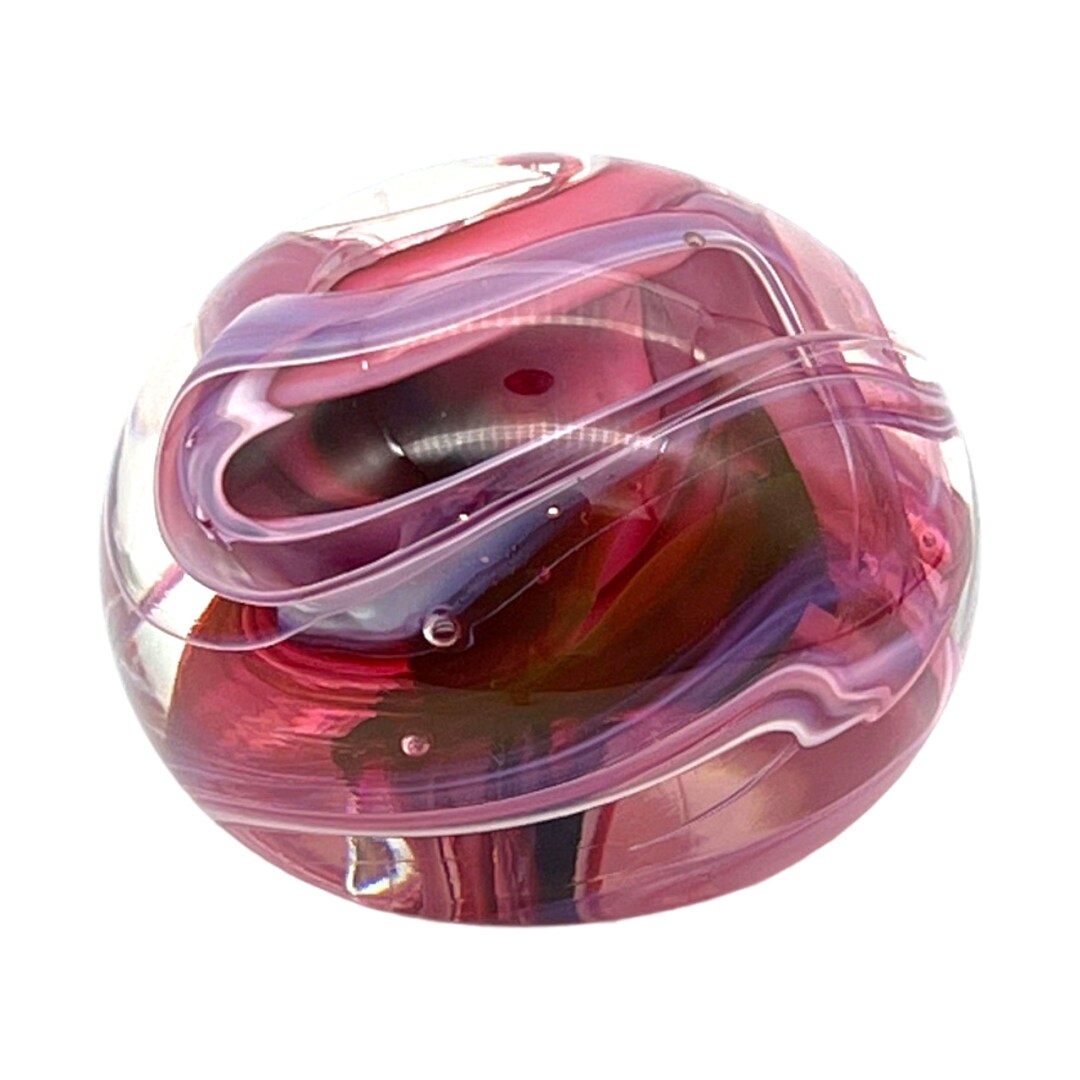 Free State Art Glass Red Swirl Paperweight Signed 1998 2.5 - Etsy
